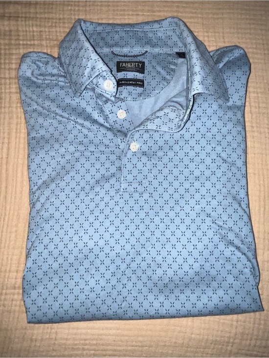 Faherty | Shirts | Faherty Reserve Sky Blue Microprint Polo The ...
